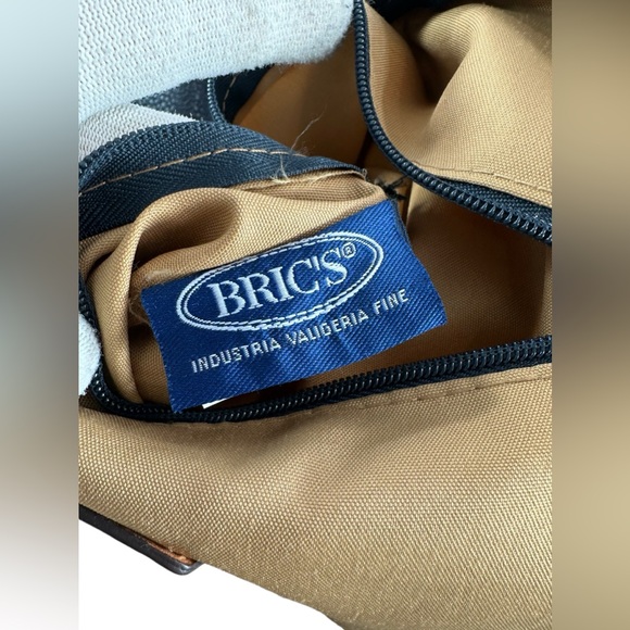 Bric’s | Bags | Vintage Genuine Brics Blue Pvc Brown Leather Trim 2 ...